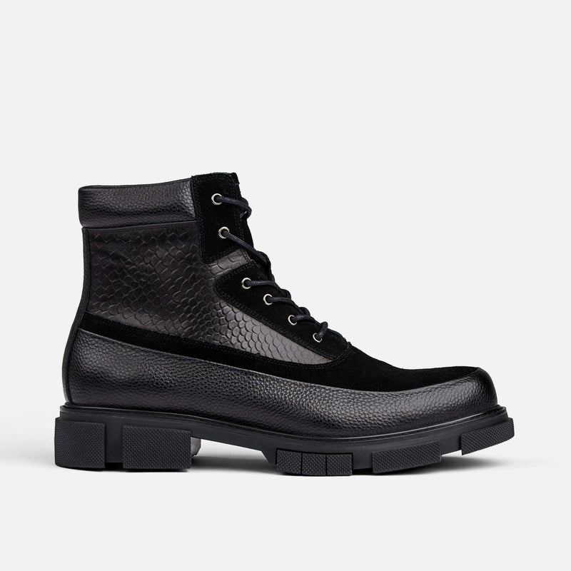 Otis Black Leather Combat Boots - Marc Nolan