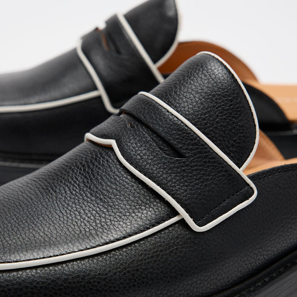 Del Mar Black Loafer Mules - Marc Nolan