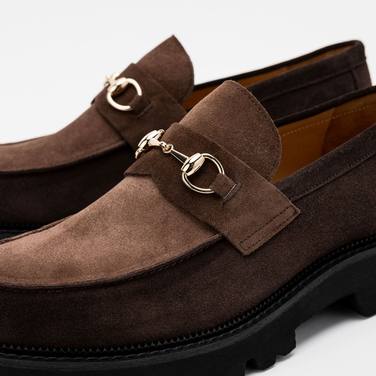Blake Triple Brown Suede Lug Bit Loafers - Marc Nolan