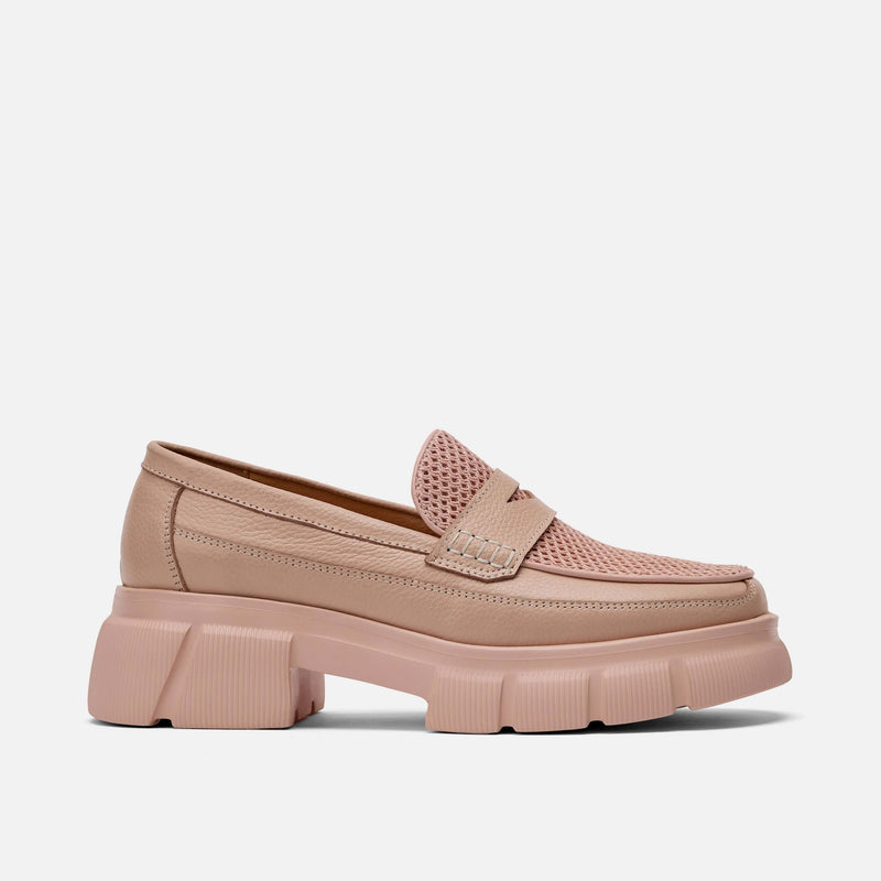 Ms. Calum Blush Leather Penny Loafers - Marc Nolan
