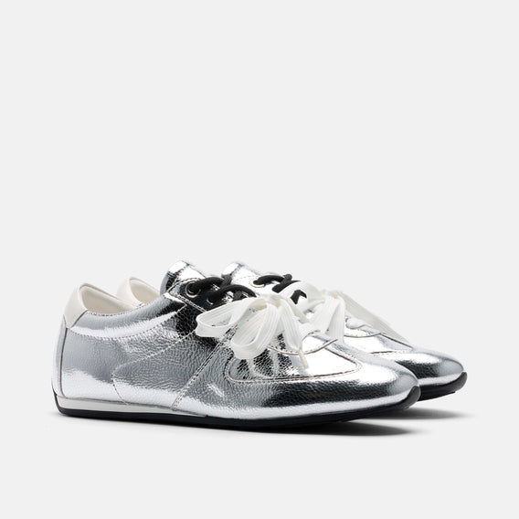 Colette Silver Metallic Leather Sneakers