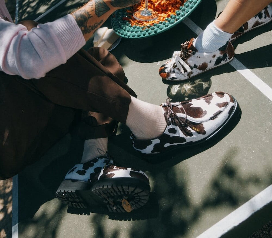 Blake Black/White Patent Leather Lug Bit Loafers
