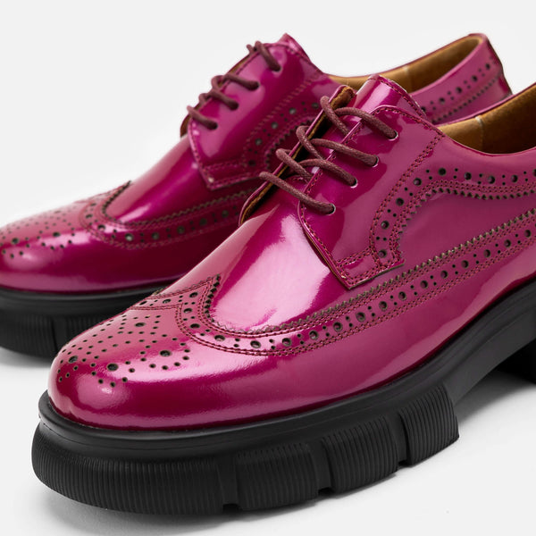 Ms. Alexander Magenta Leather Lug Wingtip Derby - Marc Nolan