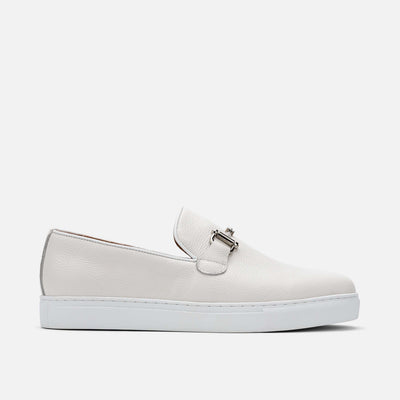 Calum White Leather Penny Loafers - Marc Nolan