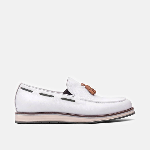 Calum White Leather Penny Loafers - Marc Nolan