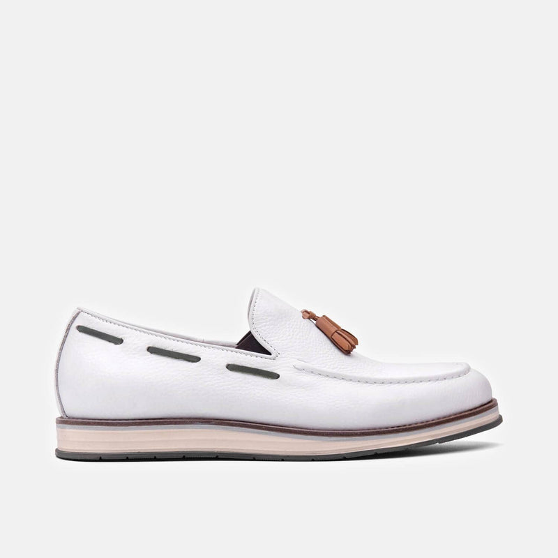 Calum White Leather Penny Loafers - Marc Nolan