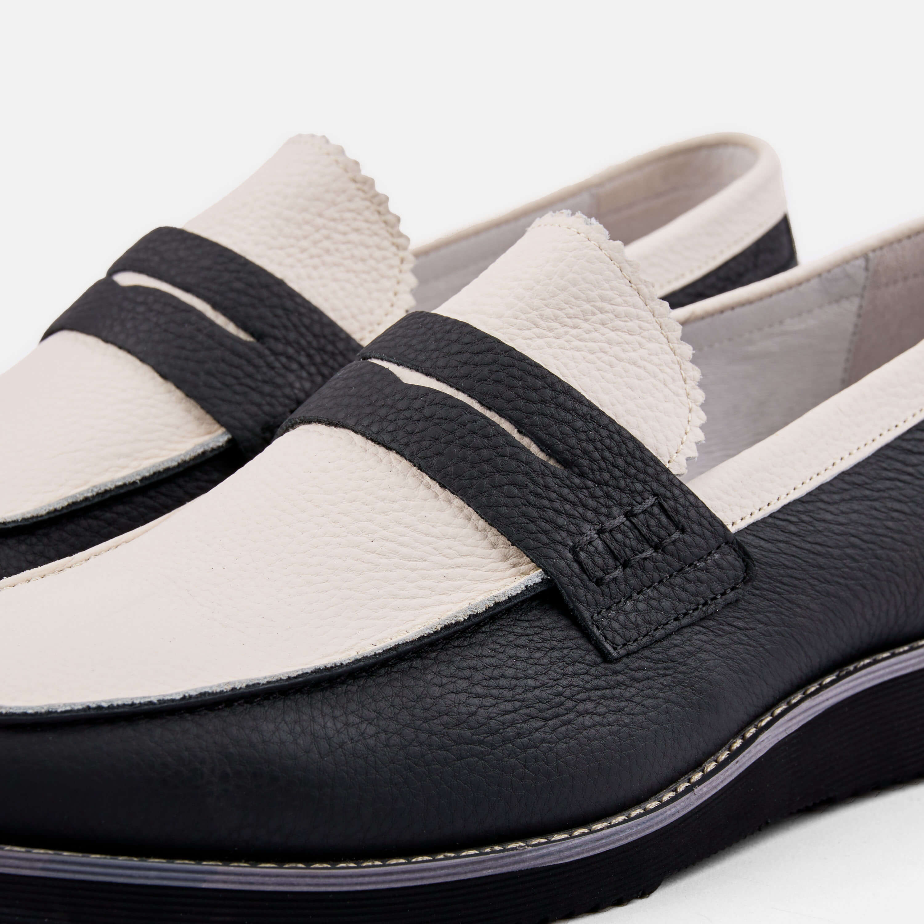 Calum White Leather Penny Loafers - Marc Nolan