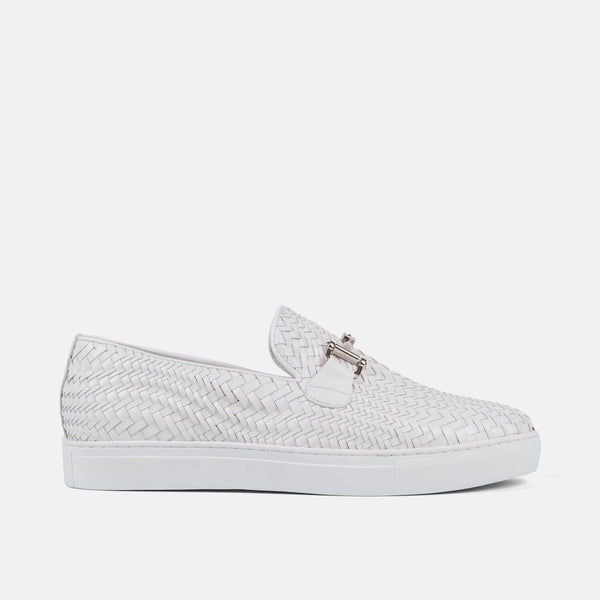 Calum White Leather Penny Loafers - Marc Nolan